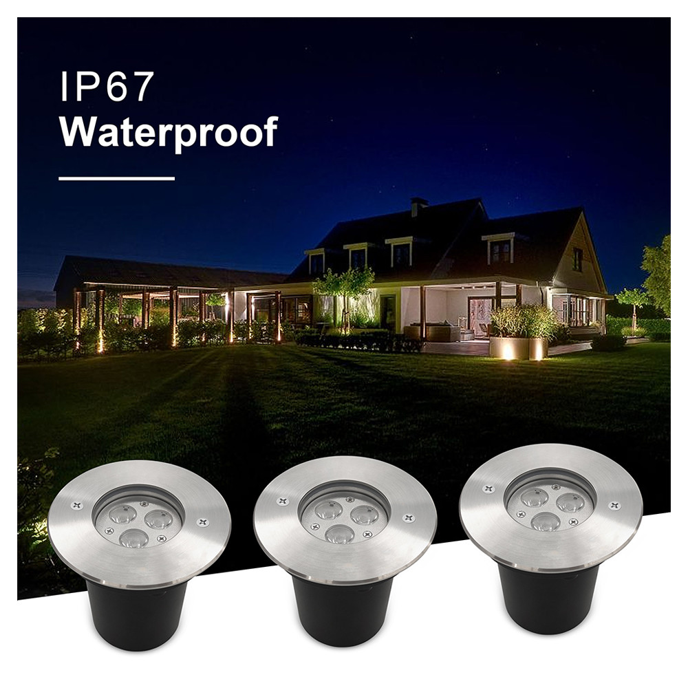 3W Outdoor LED Underground Light 3000k Warm White Recessed In Ground ...