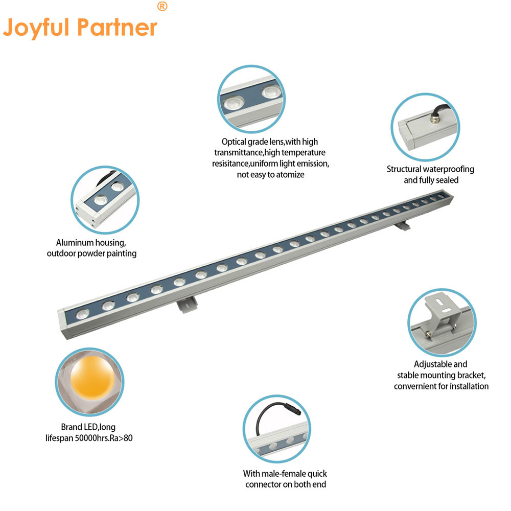 24W Rgbw LED Wall Washer Light Linear 2700k - 6500k Waterproof For Building