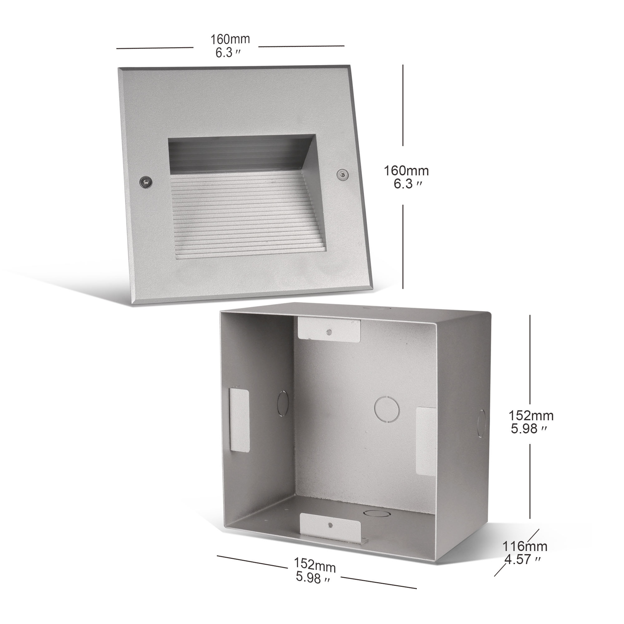6W COB Recessed Stair Wall Lights IP65 For Corridor LED Wall Corner Light