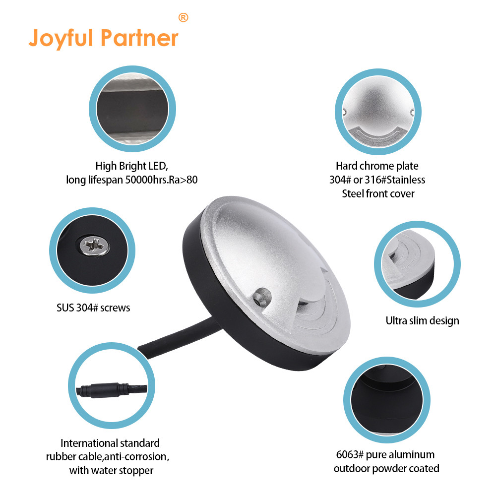 IP67 SS Inground Drive Over Light Ultra Thin Diameter 70mm 3W Surface ...