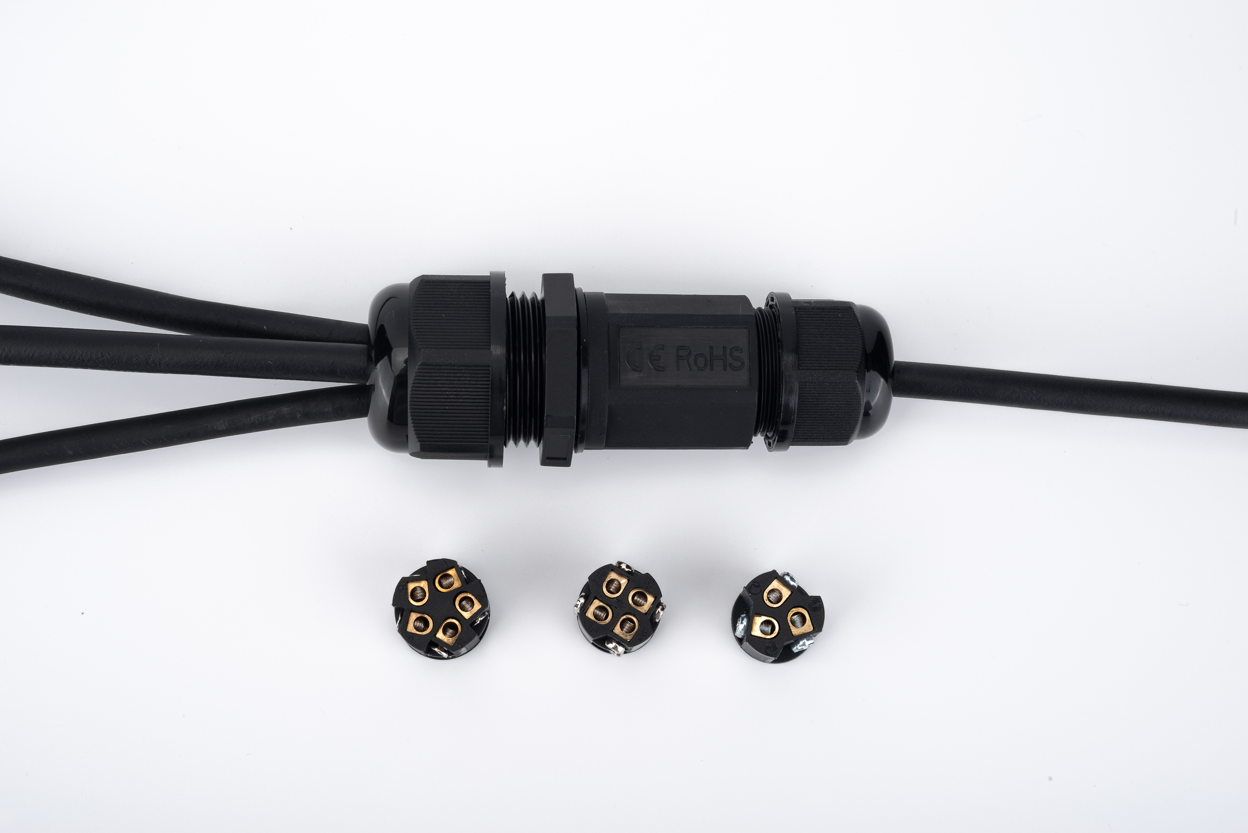 1 In 2 Out Black IP68 Quick Connector Waterproof Underground Cable ...